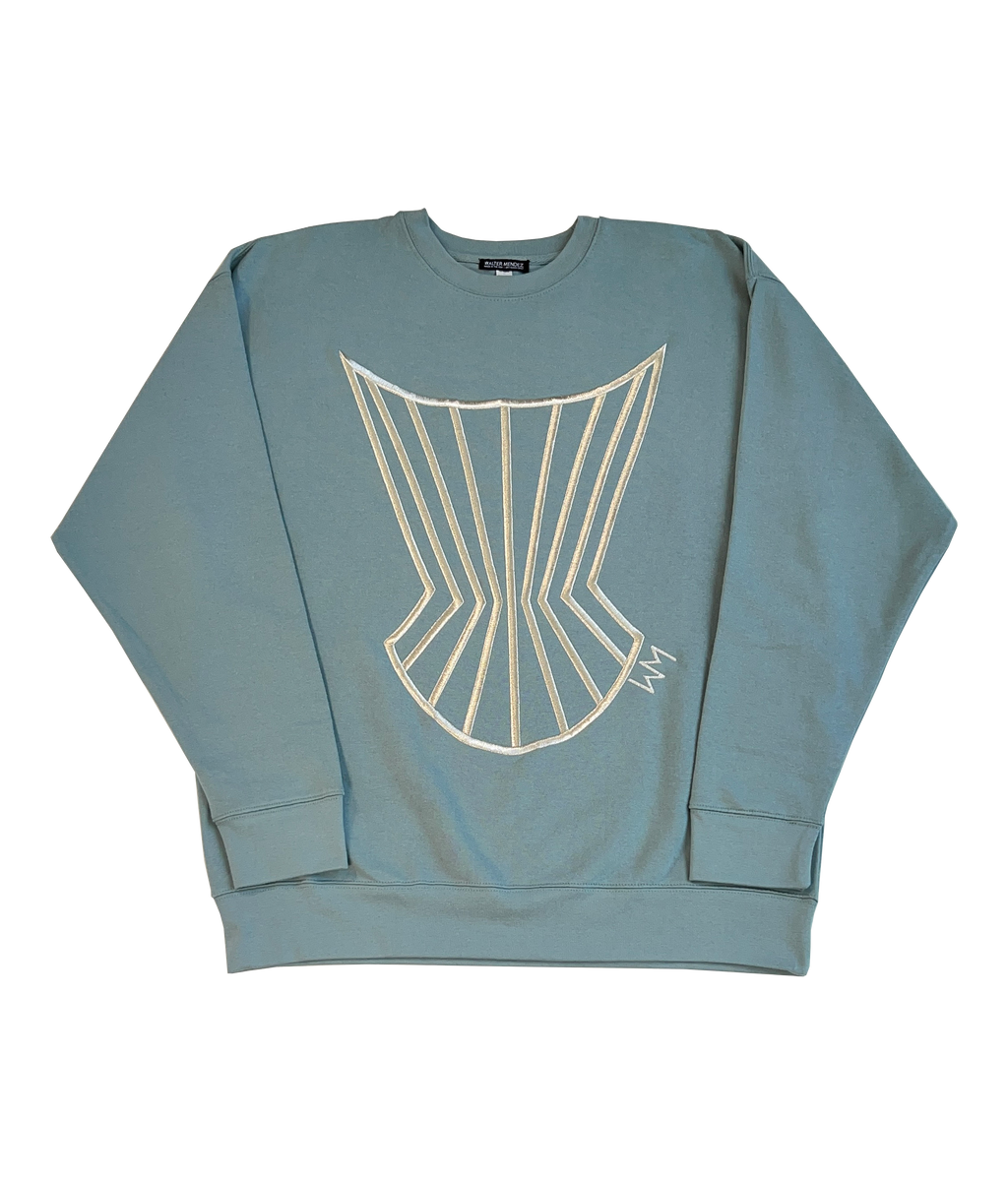 WM SNATCHED CREWNECK - STONE BLUE – Walter Mendez Atelier